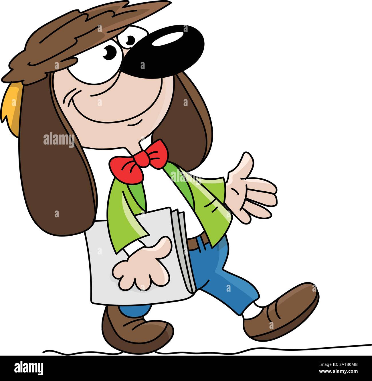 Cartoon professor wearing a puppy costume to surprise his students ...