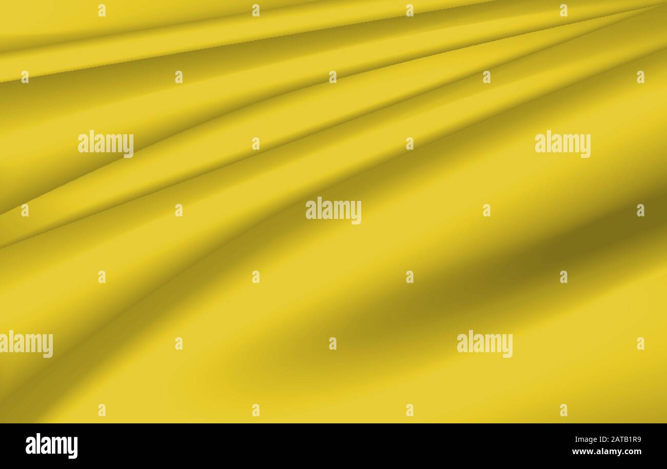 Background template design with yellow wavy lines illustration Stock ...