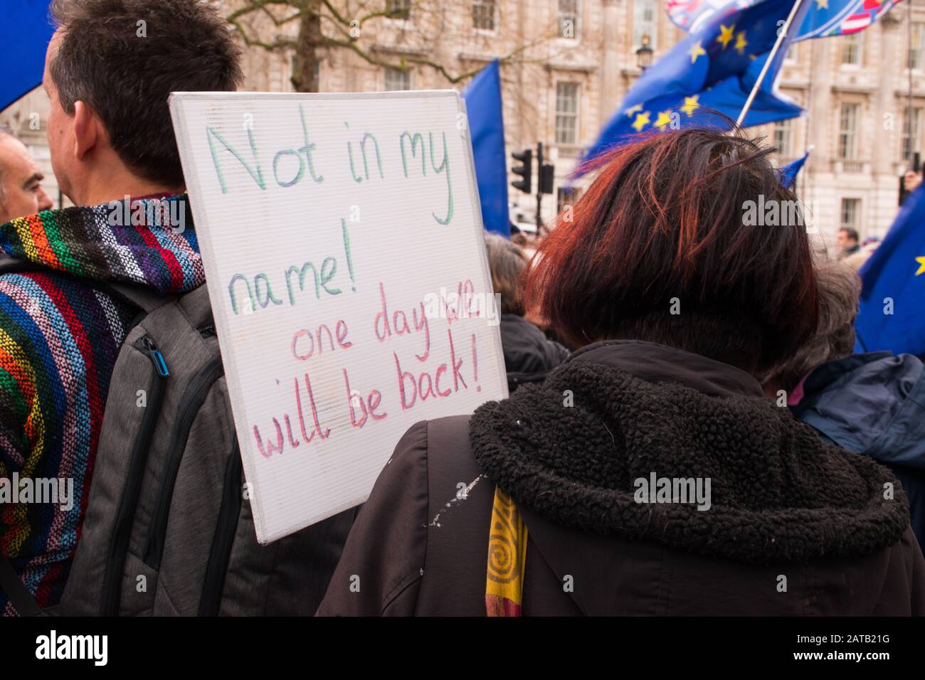Brexit day in Whitehall, London, UK Stock Photo - Alamy