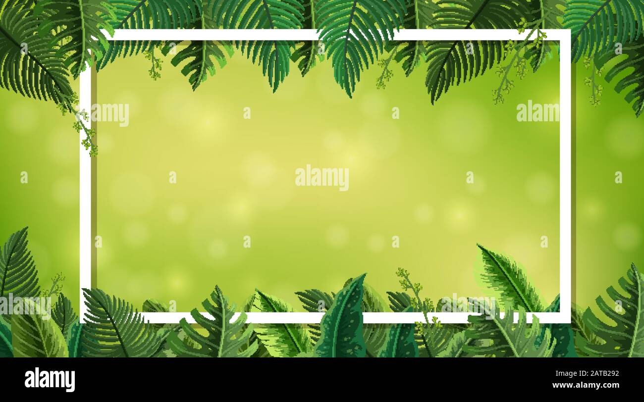 Border template with nature theme in background illustration Stock ...