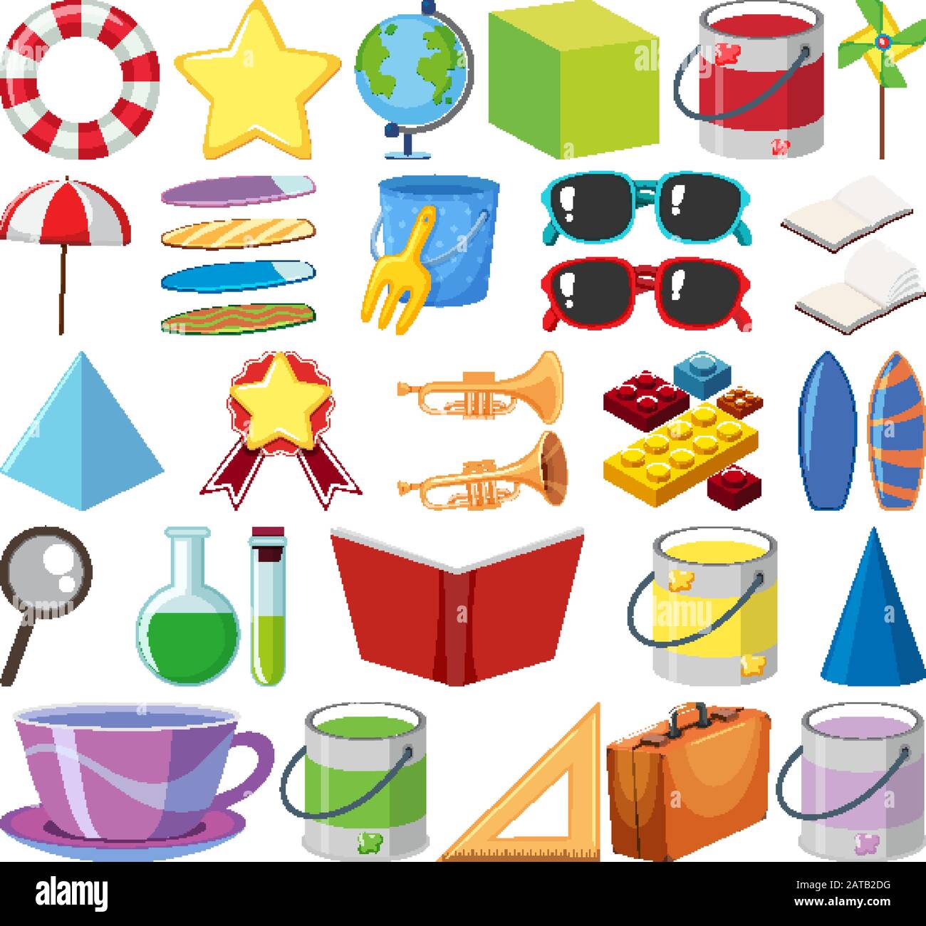 Set of isolated different objects illustration Stock Vector Image & Art ...