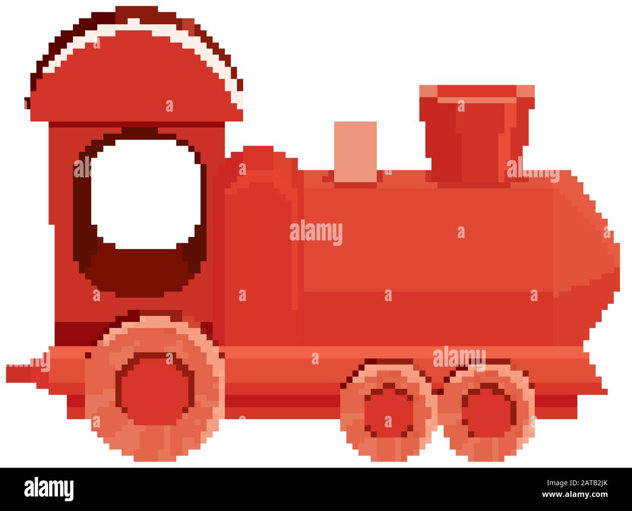 Single picture of red train on white background illustration Stock ...