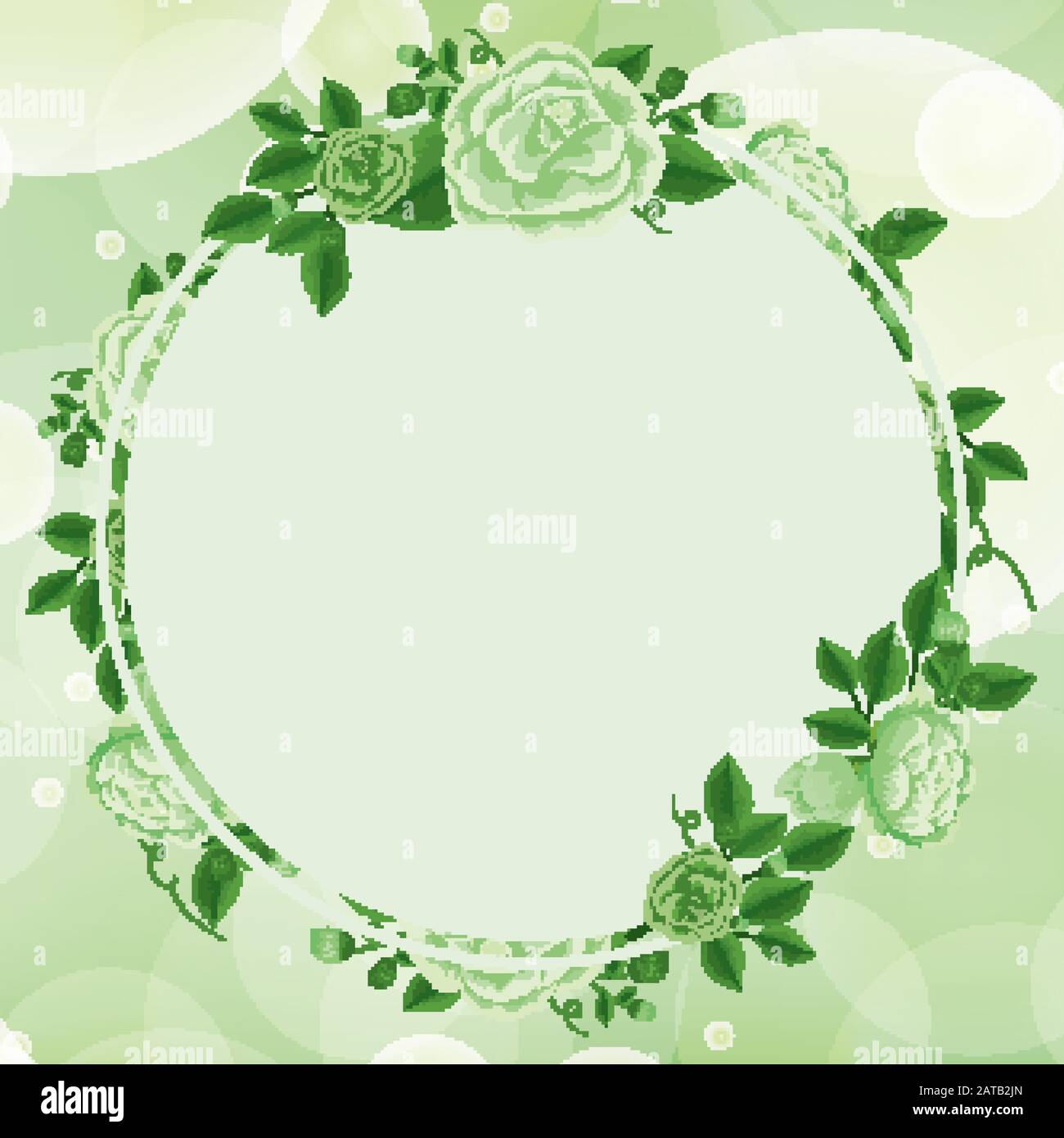 Background design with green flower frame illustration Stock Vector ...