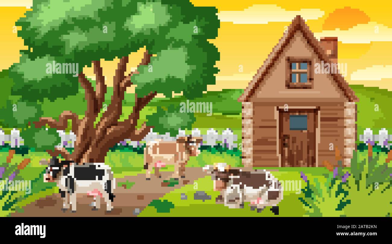 Farmyard barn cartoon hi-res stock photography and images - Alamy