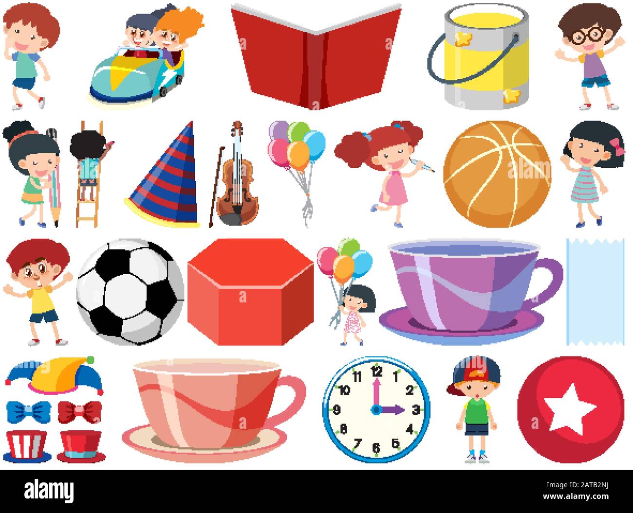 Set of isolated objects theme children and toys illustration Stock ...