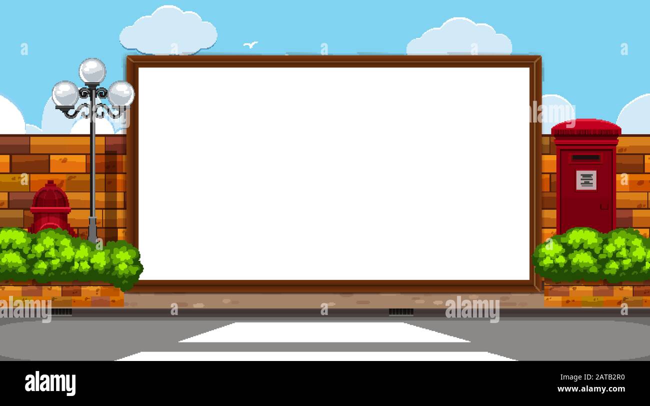 Border template with road scene background illustration Stock Vector ...