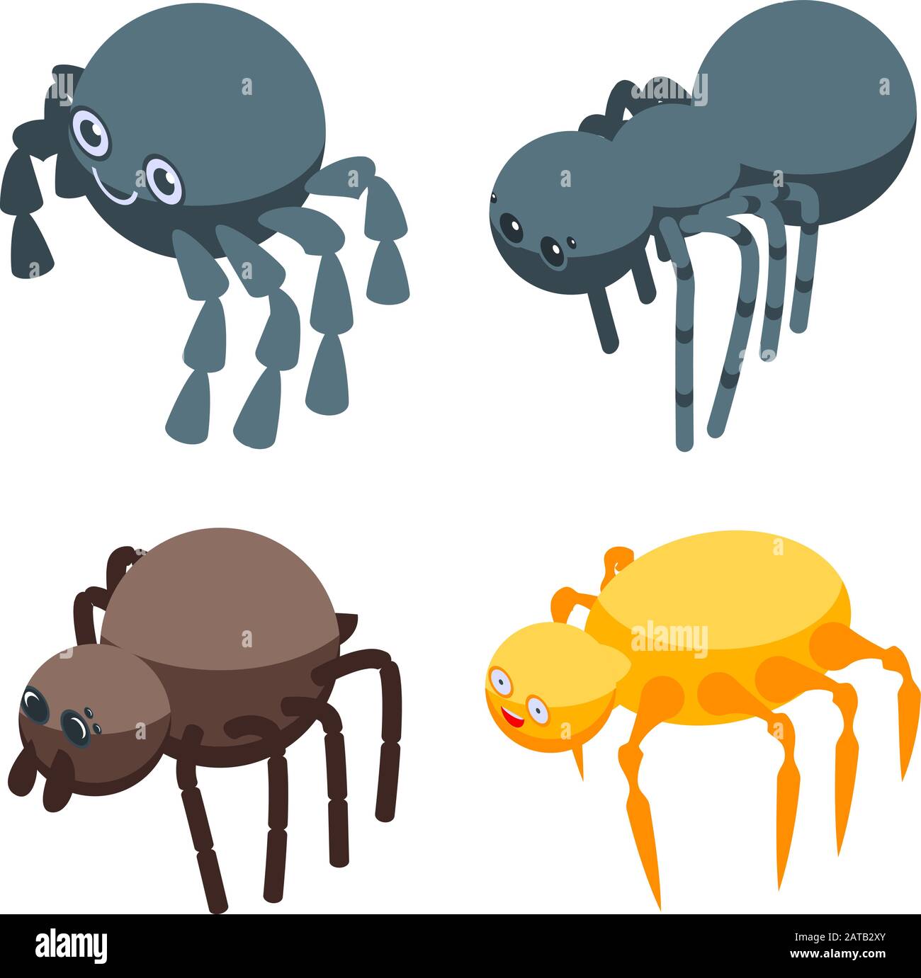 Spider icons set, isometric style Stock Vector Image & Art - Alamy
