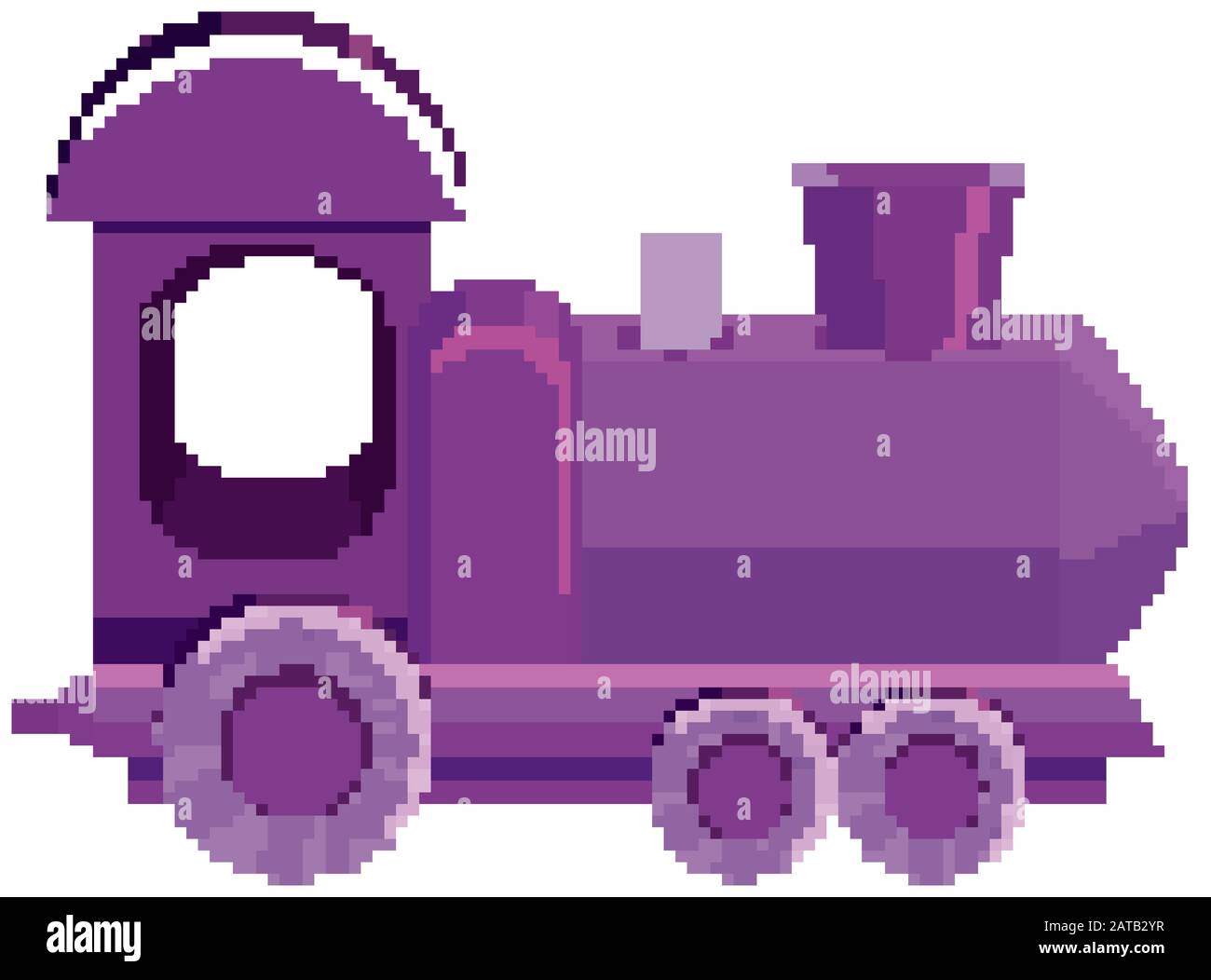 Single picture of purple train on white background illustration Stock ...