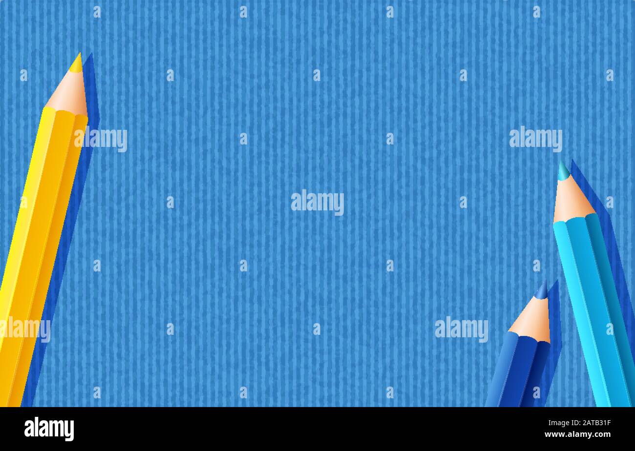 Background template design with color pencils illustration Stock Vector ...