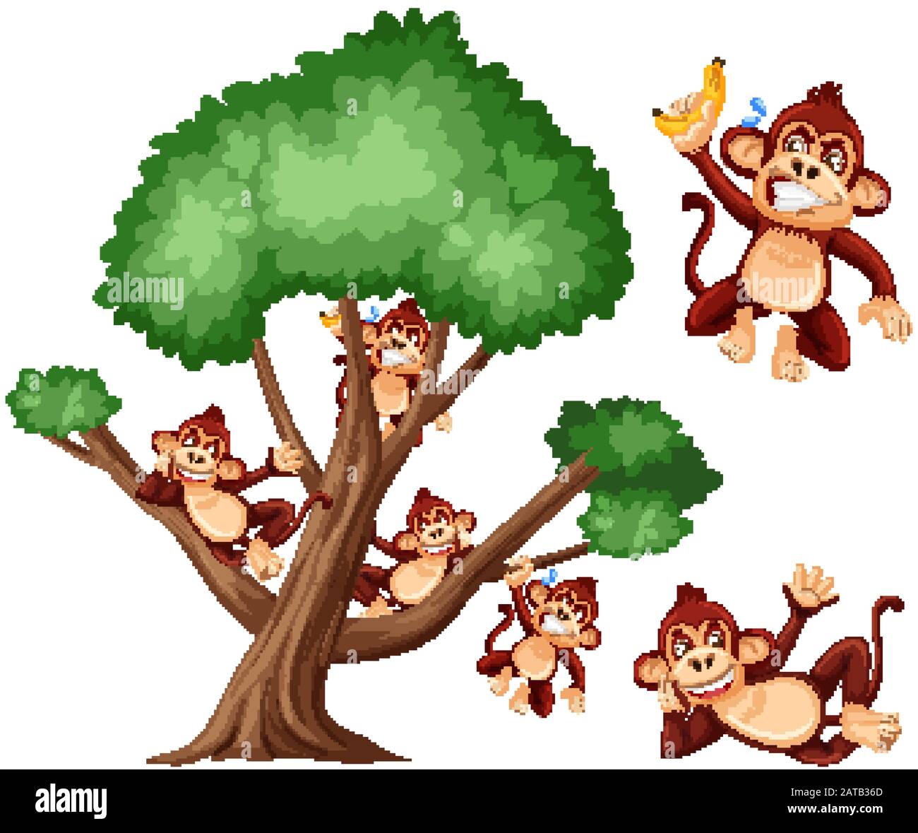 Clipart Of Monkeys In Trees