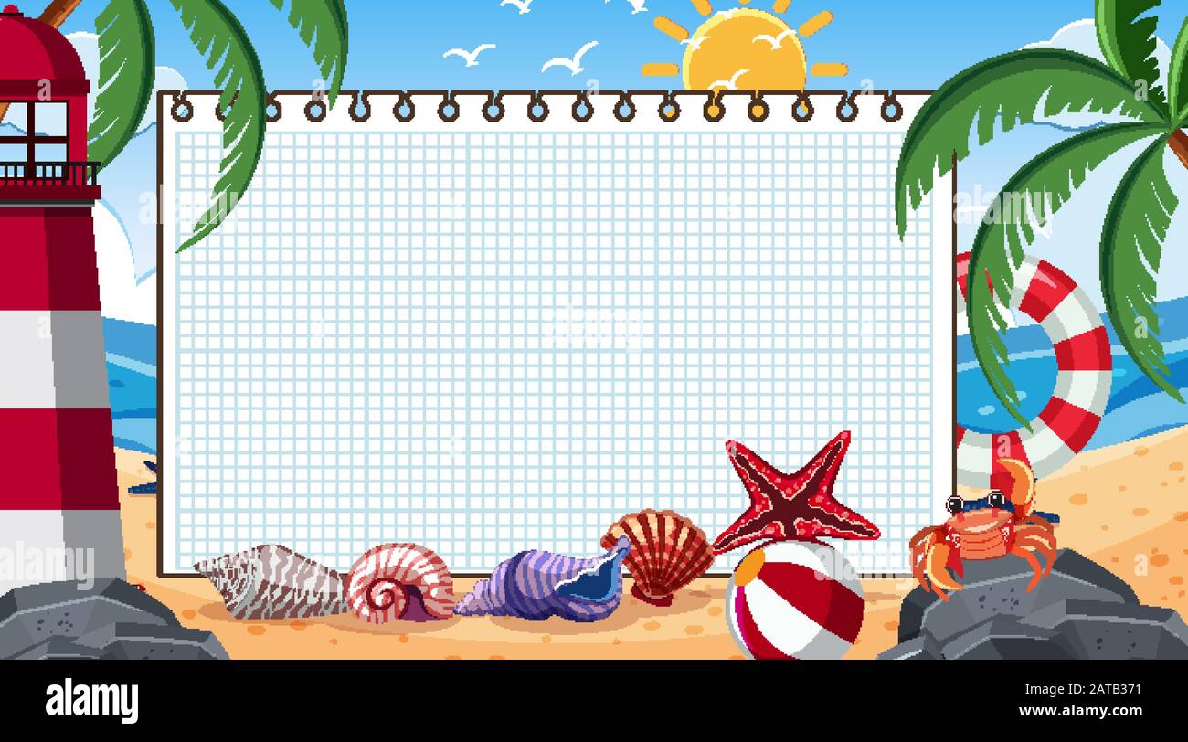 Border template with summer theme in background illustration Stock ...