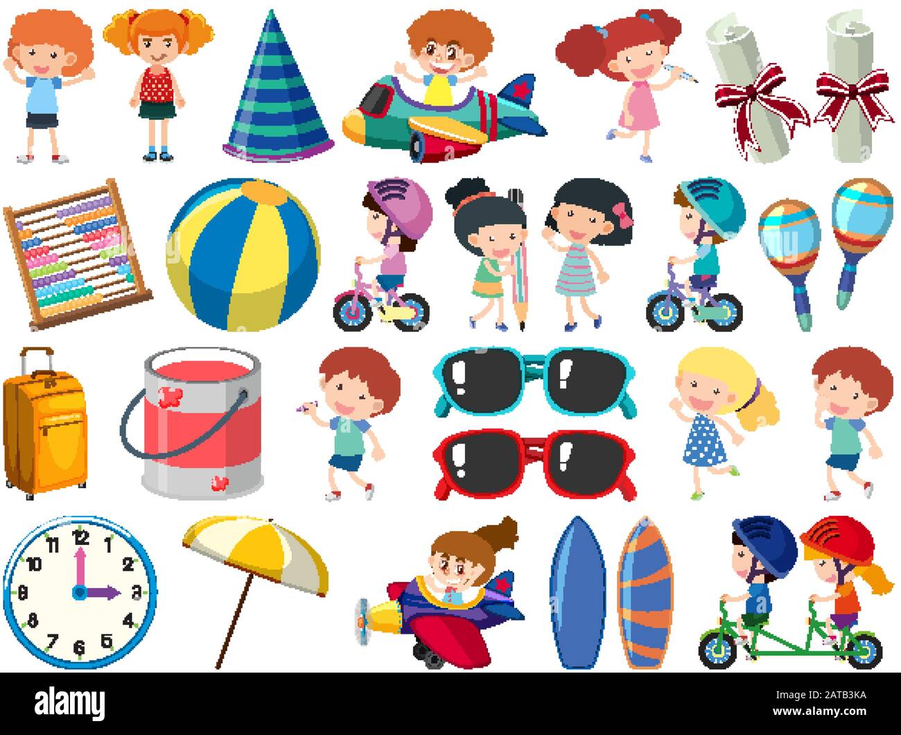 Set of isolated objects of kids and other items illustration Stock ...