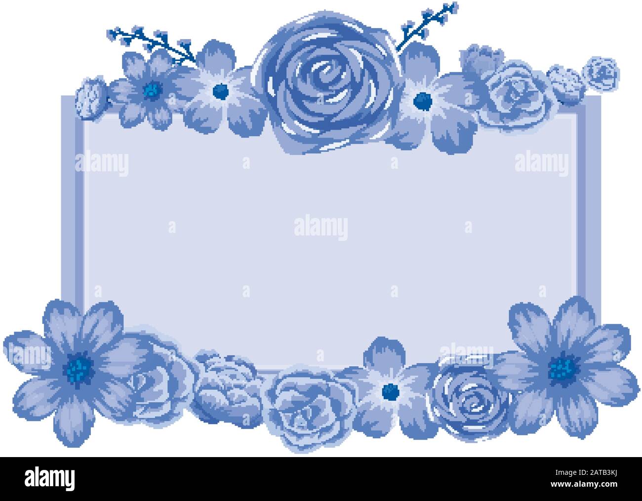 Background design with blue flower frame illustration Stock Vector ...