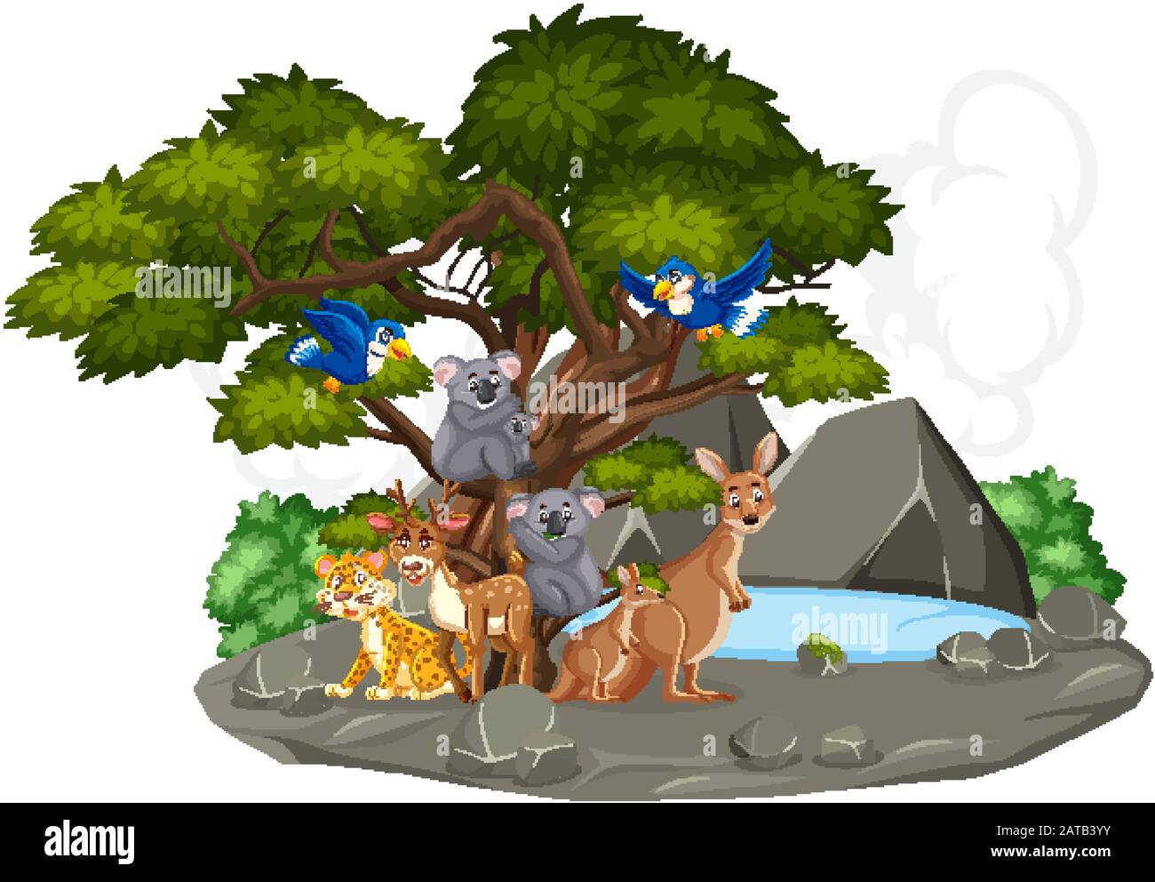 Tiger rock water Stock Vector Images - Alamy