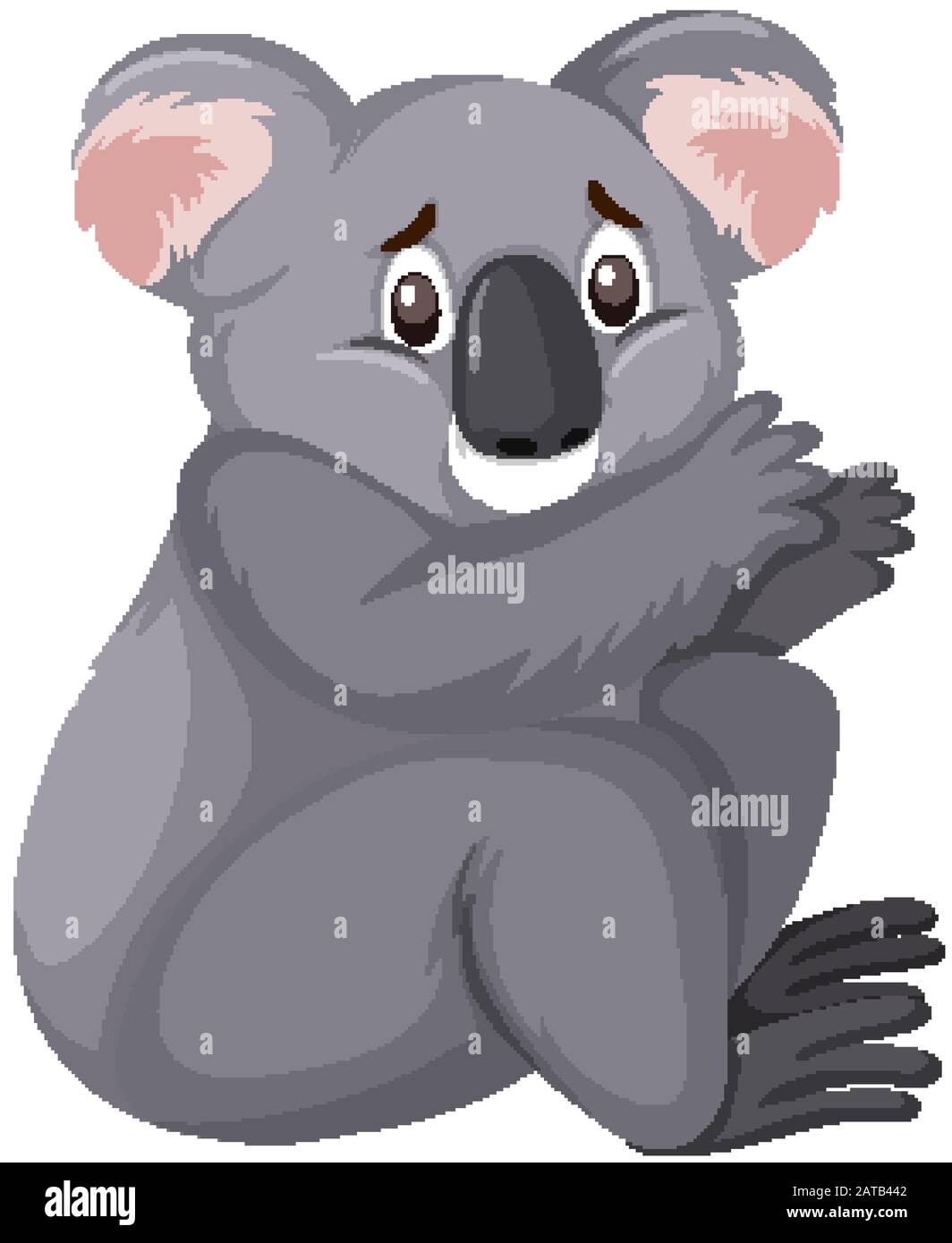 Sad looking koala on white background illustration Stock Vector Image ...