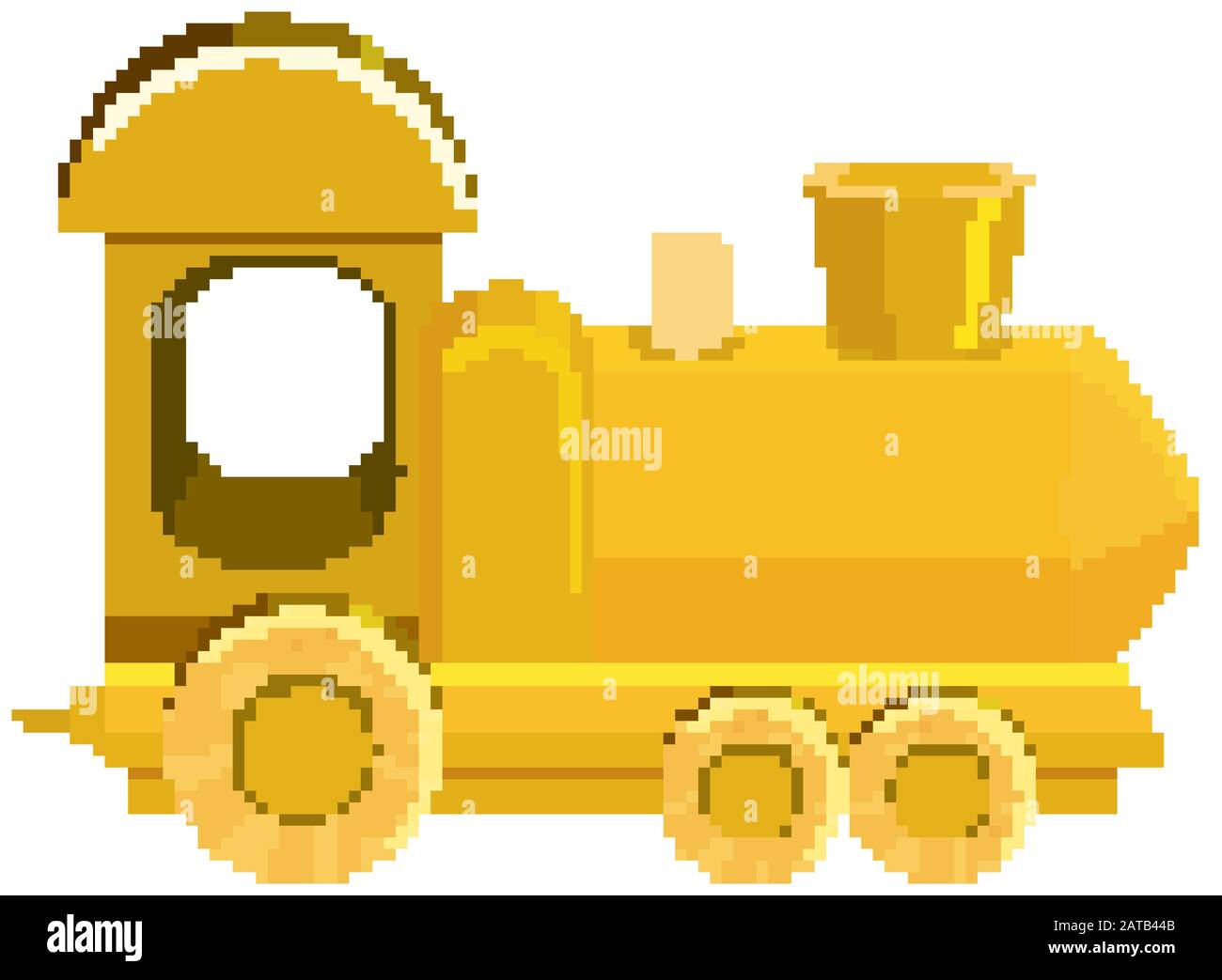 Single picture of yellow train on white background illustration Stock ...