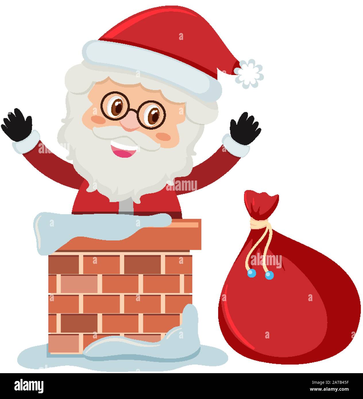 Single character of Santa on white background illustration Stock Vector ...