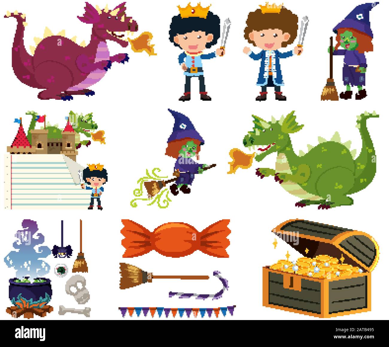 Set of isolated objects theme fairytales illustration Stock Vector ...