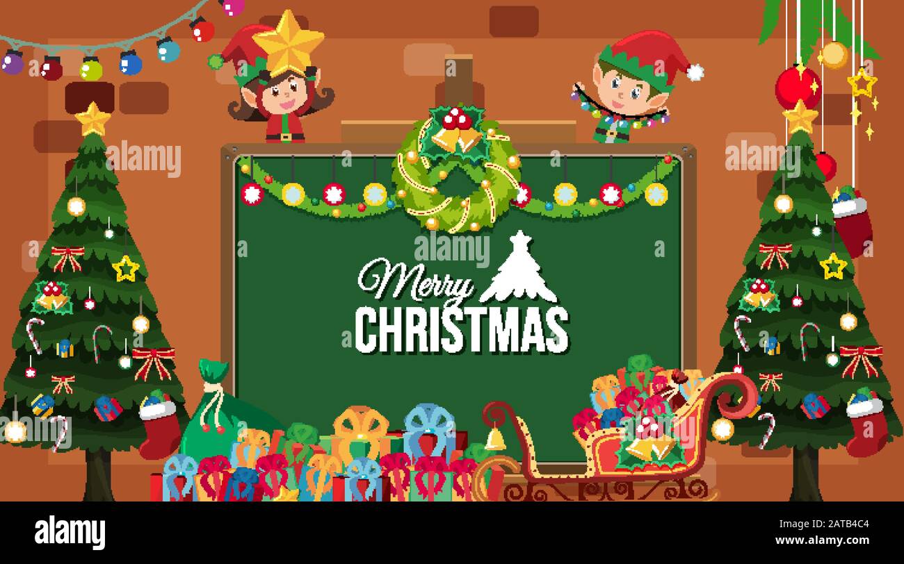 Border template with christmas theme background illustration Stock ...