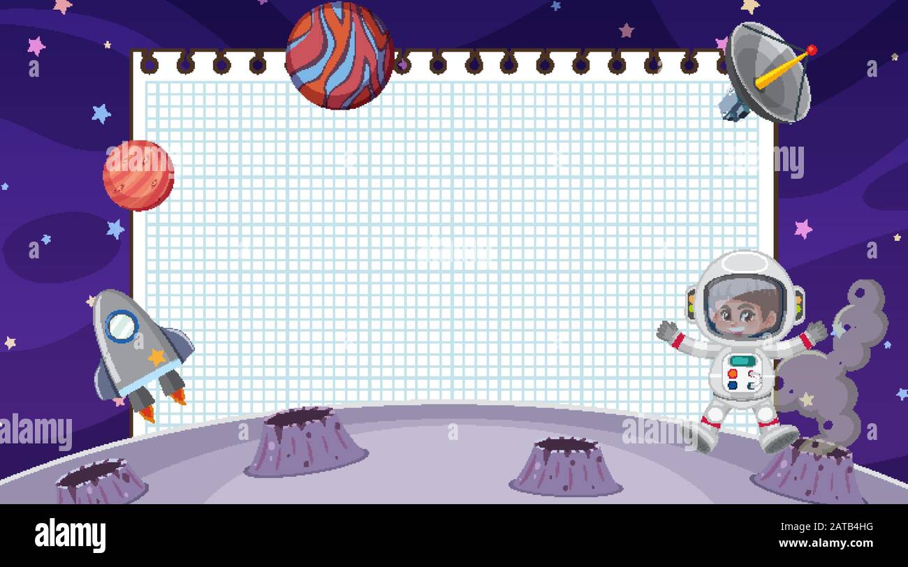Border template with space theme in background illustration Stock ...