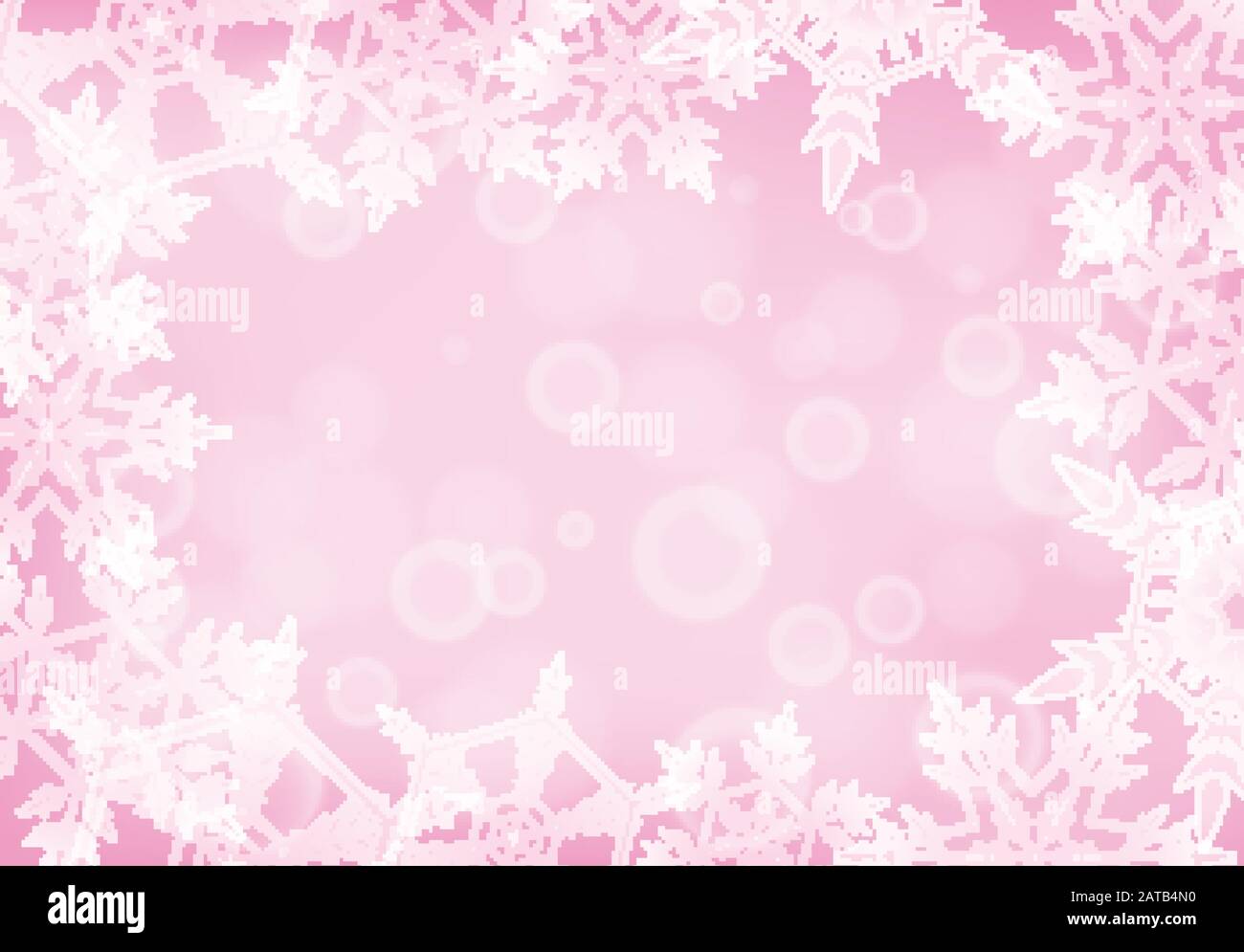 Background design with pink snowflakes illustration Stock Vector Image ...