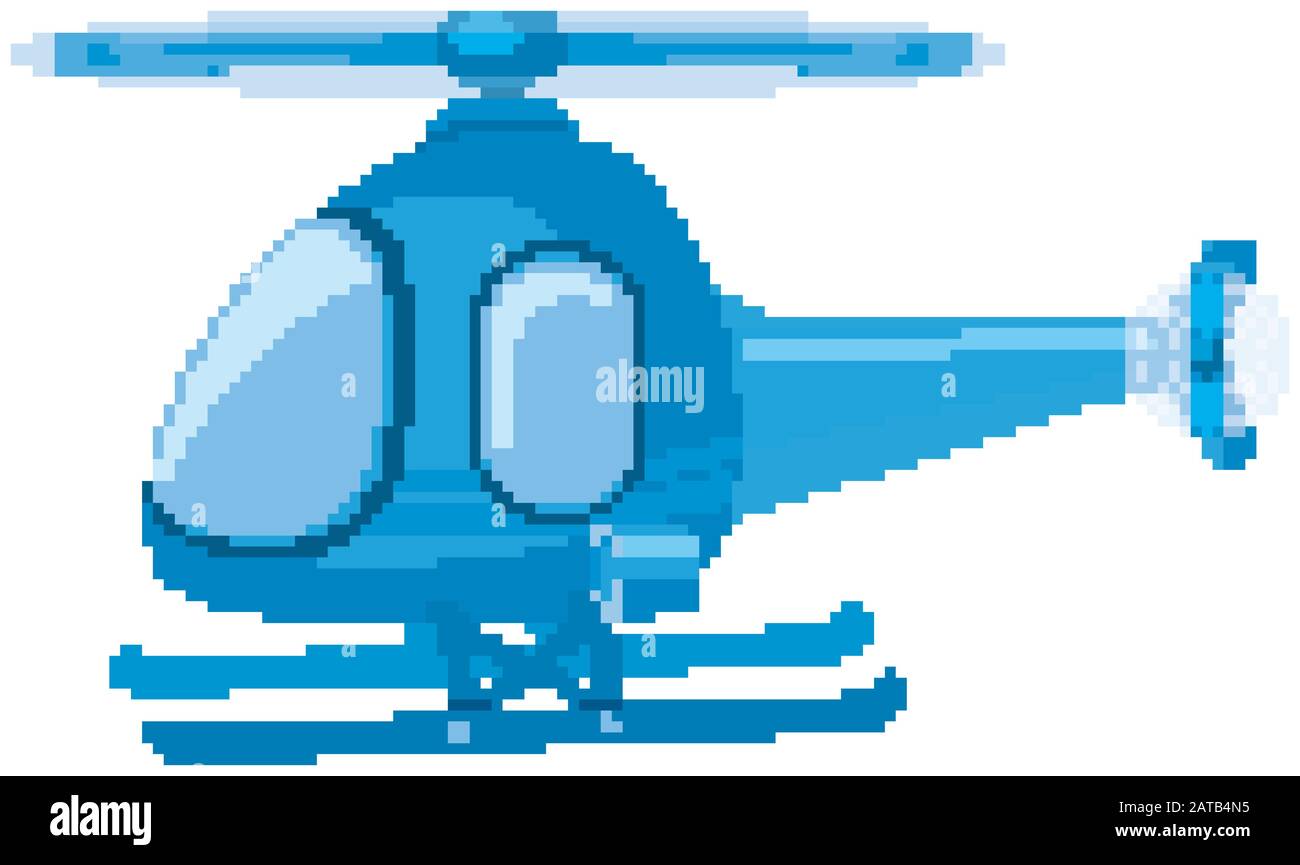 Isolated helicopter in blue color illustration Stock Vector Image & Art ...