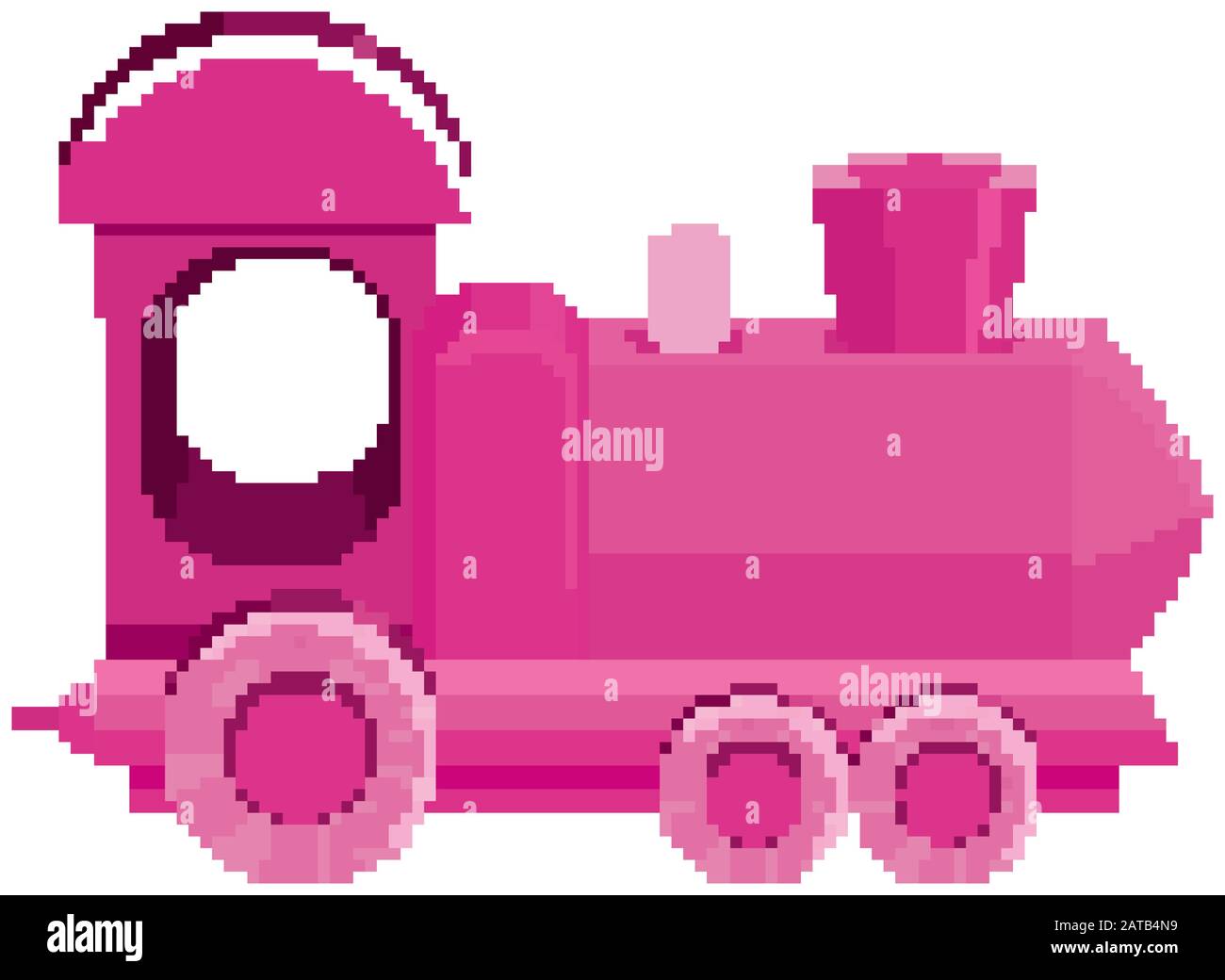 Single picture of pink train on white background illustration Stock ...