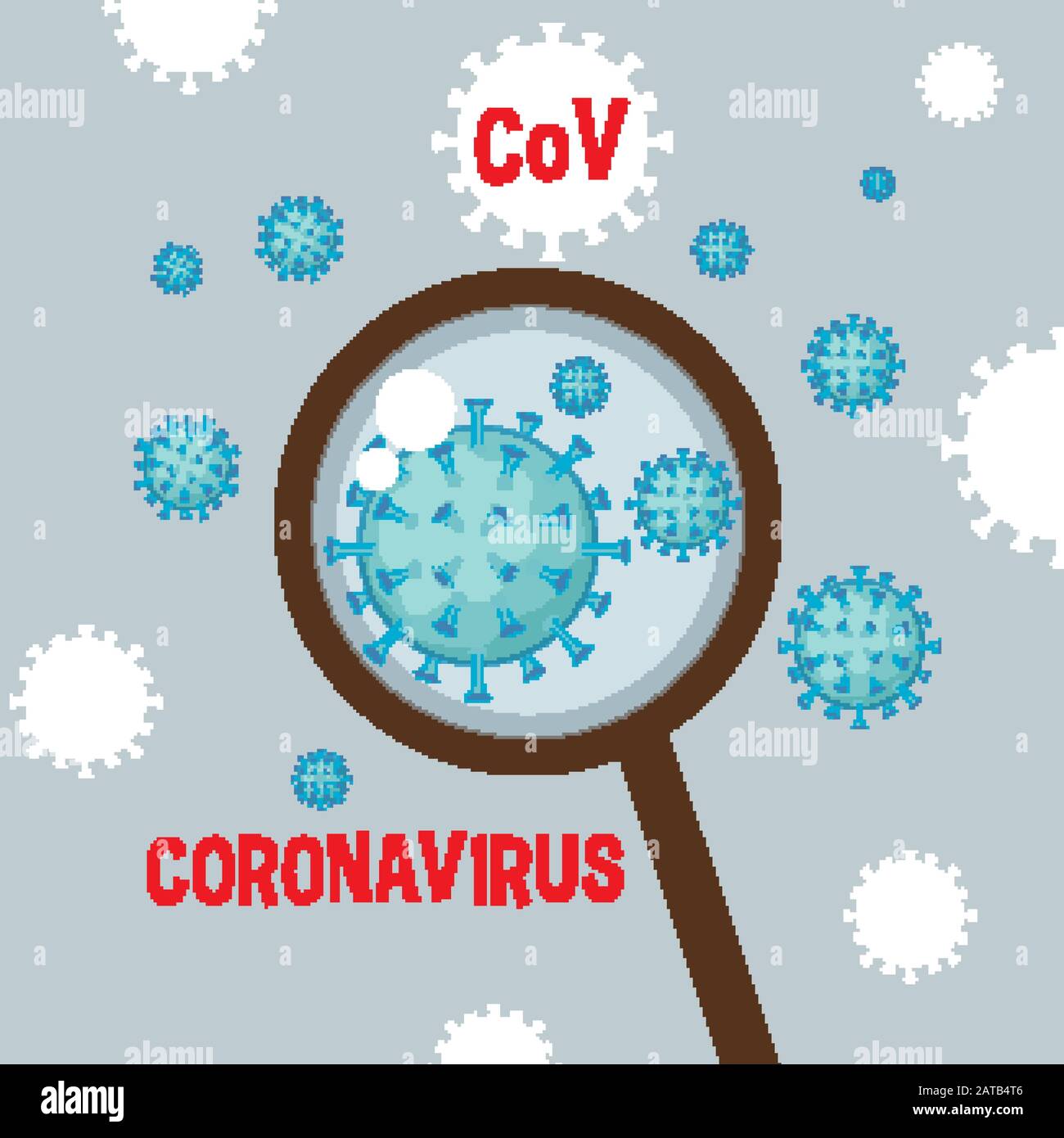 Coronavirus poster design with close of virus cell illustration Stock ...