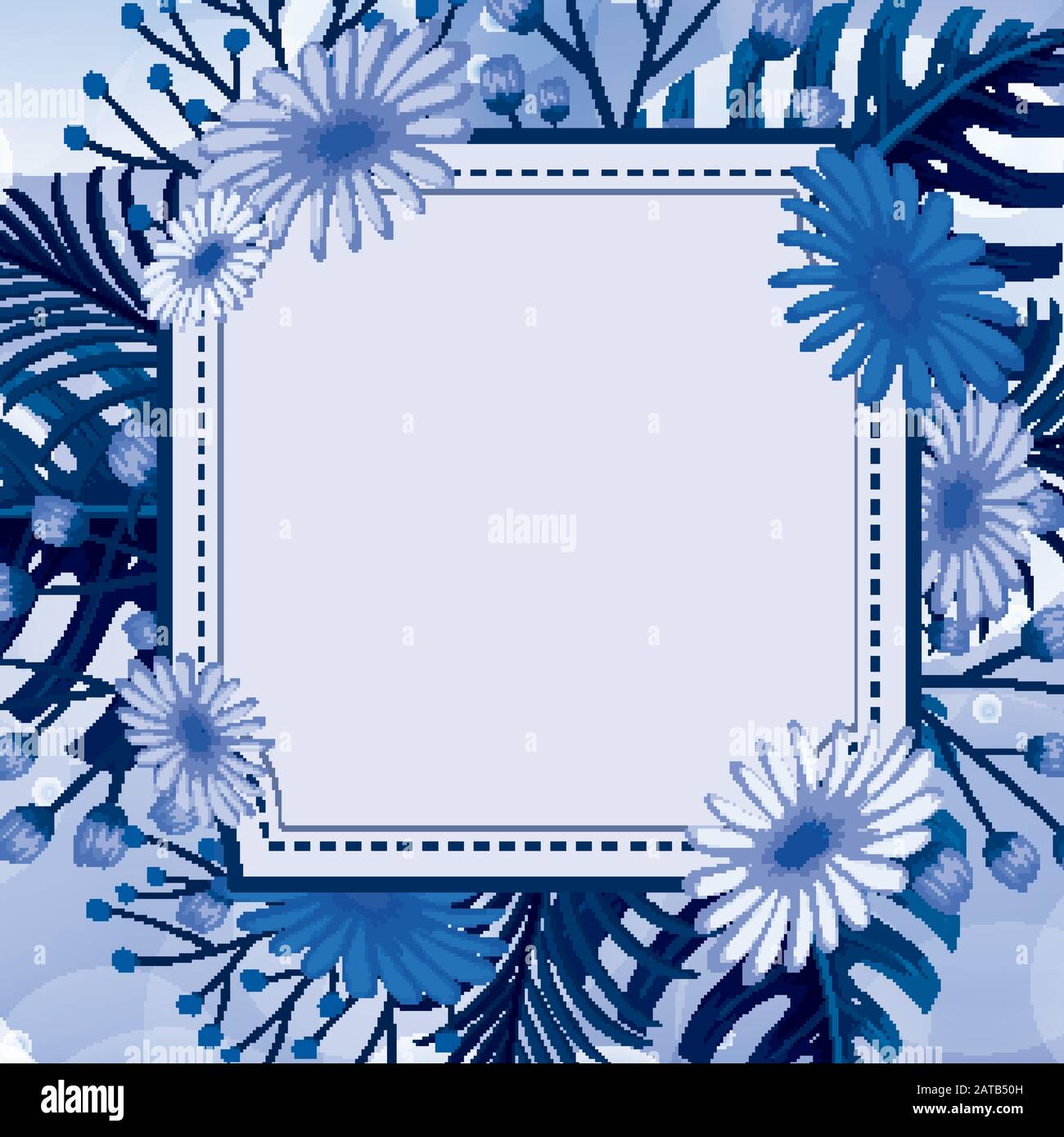 Background design with blue flowers illustration Stock Vector Image ...