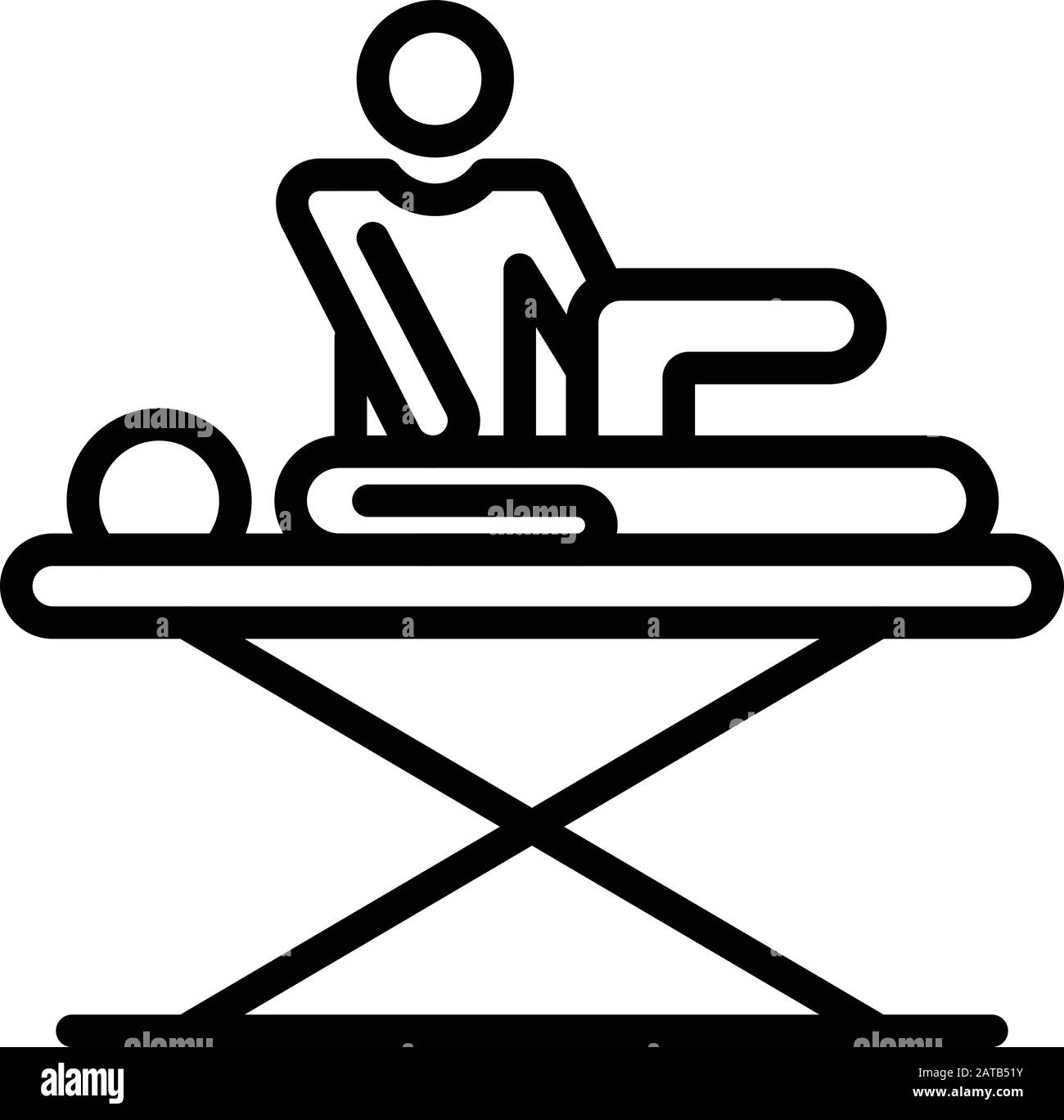 Rehabilitation massage icon outline Black and White Stock Photos ...
