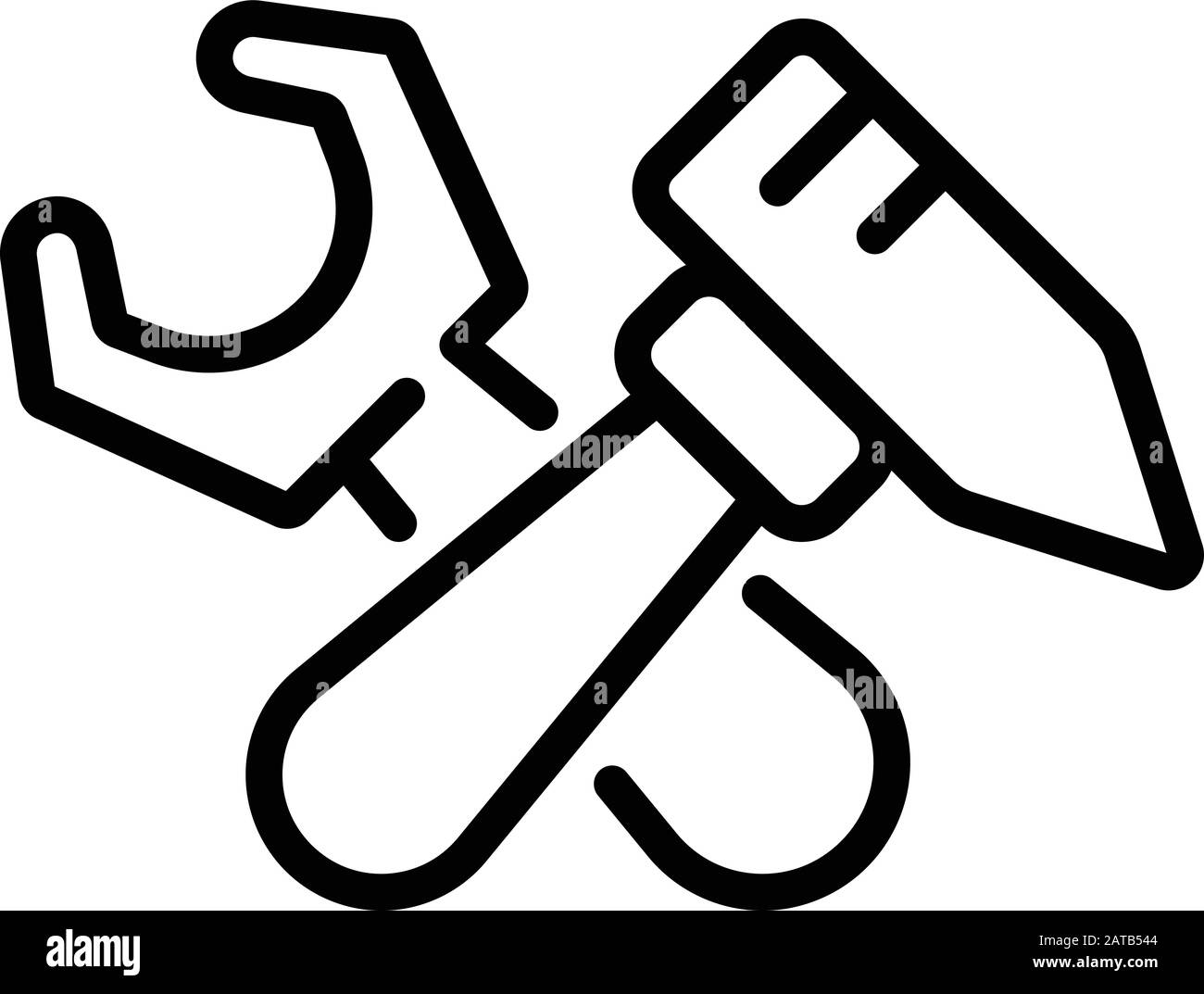 Wrench and hammer icon, outline style Stock Vector Image & Art - Alamy
