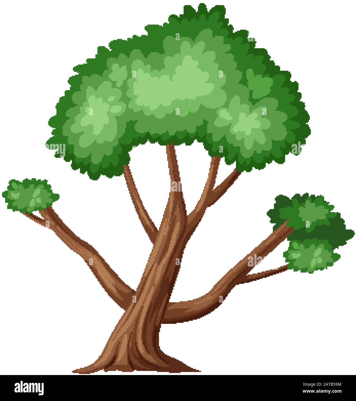 Big tree and on white background illustration Stock Vector Image & Art ...