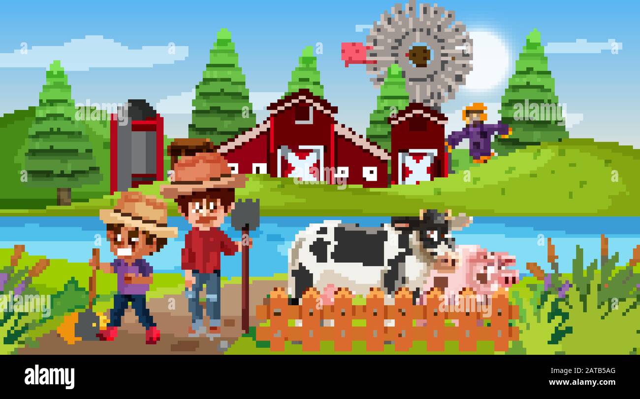 Farmyard Barn Cartoon High Resolution Stock Photography and Images - Alamy