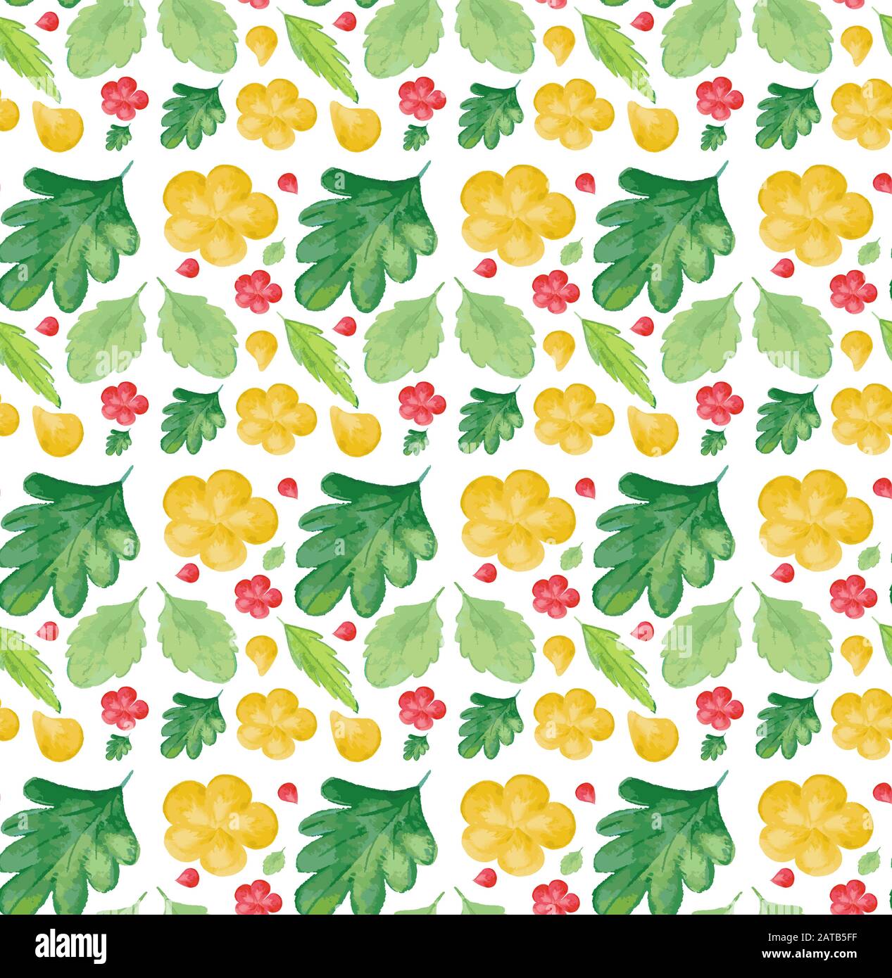 Seamless background design with yellow and red flowers illustration ...