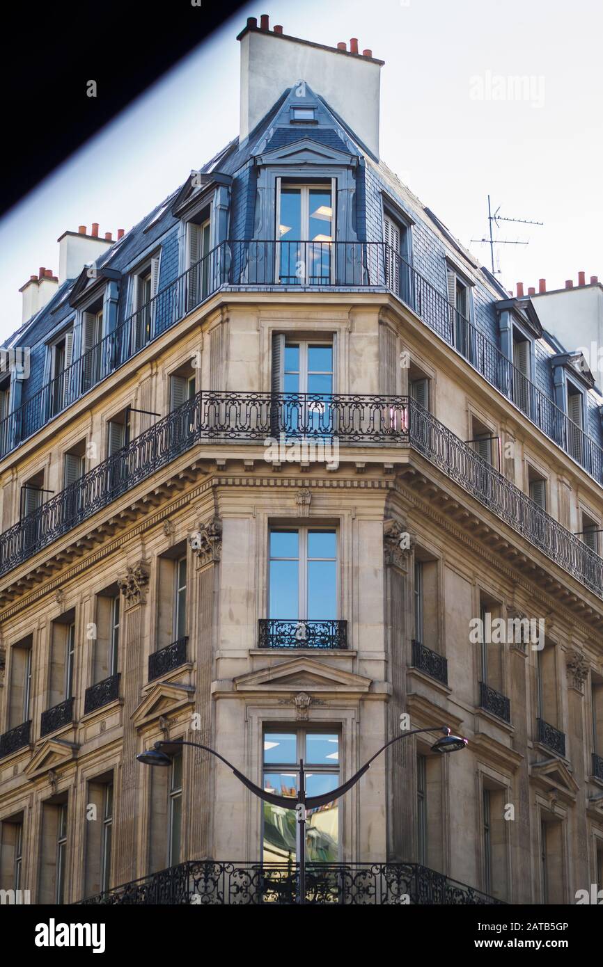 Typical old parisian building architecture from the streets of Paris ...