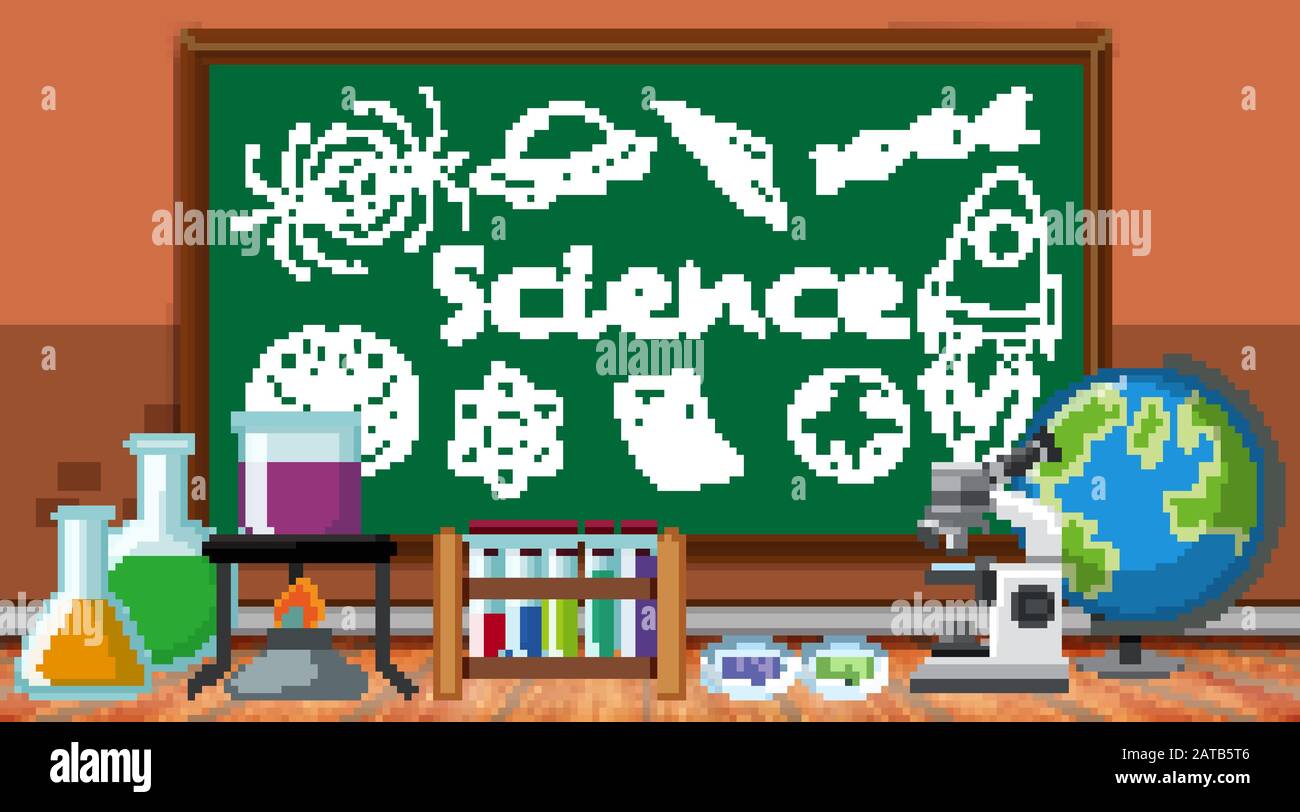 Science lab with many equipments illustration Stock Vector Image & Art ...