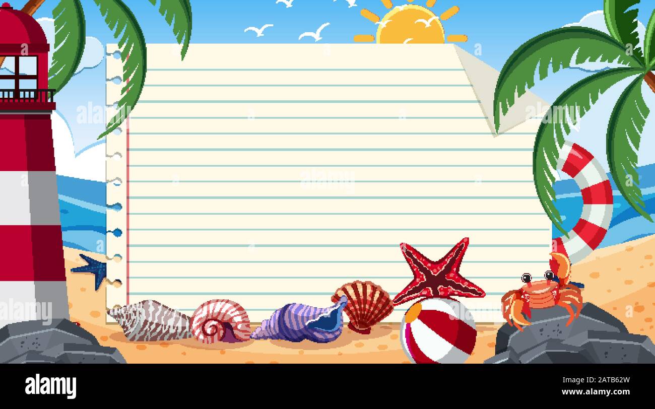 Border template with summer theme in background illustration Stock ...