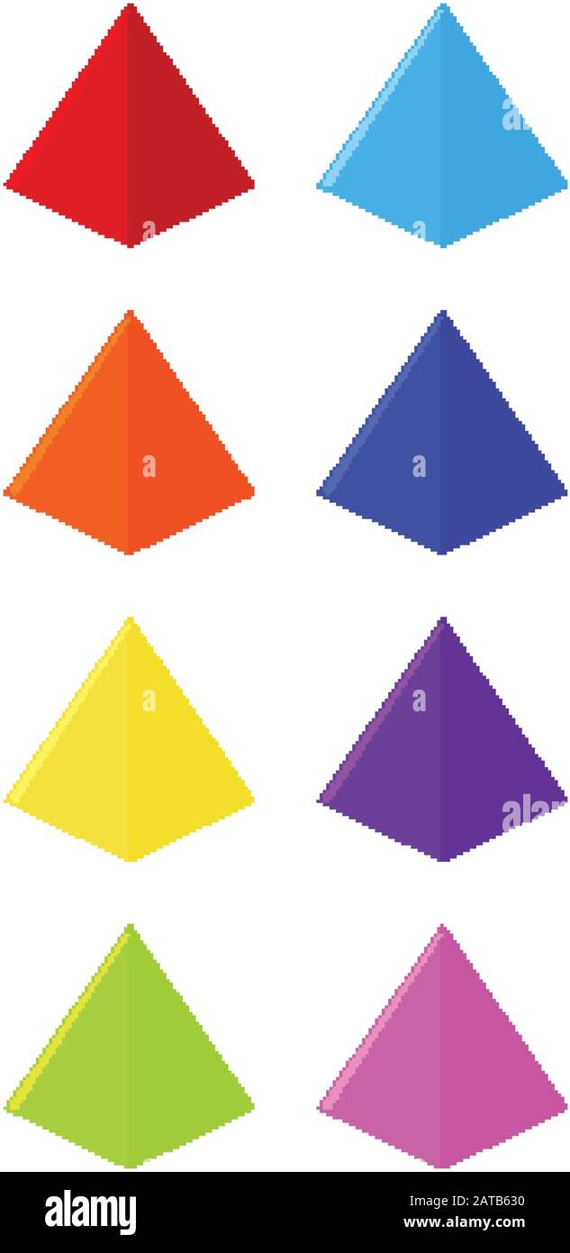 Geometry shape of triangle in many colors illustration Stock Vector ...