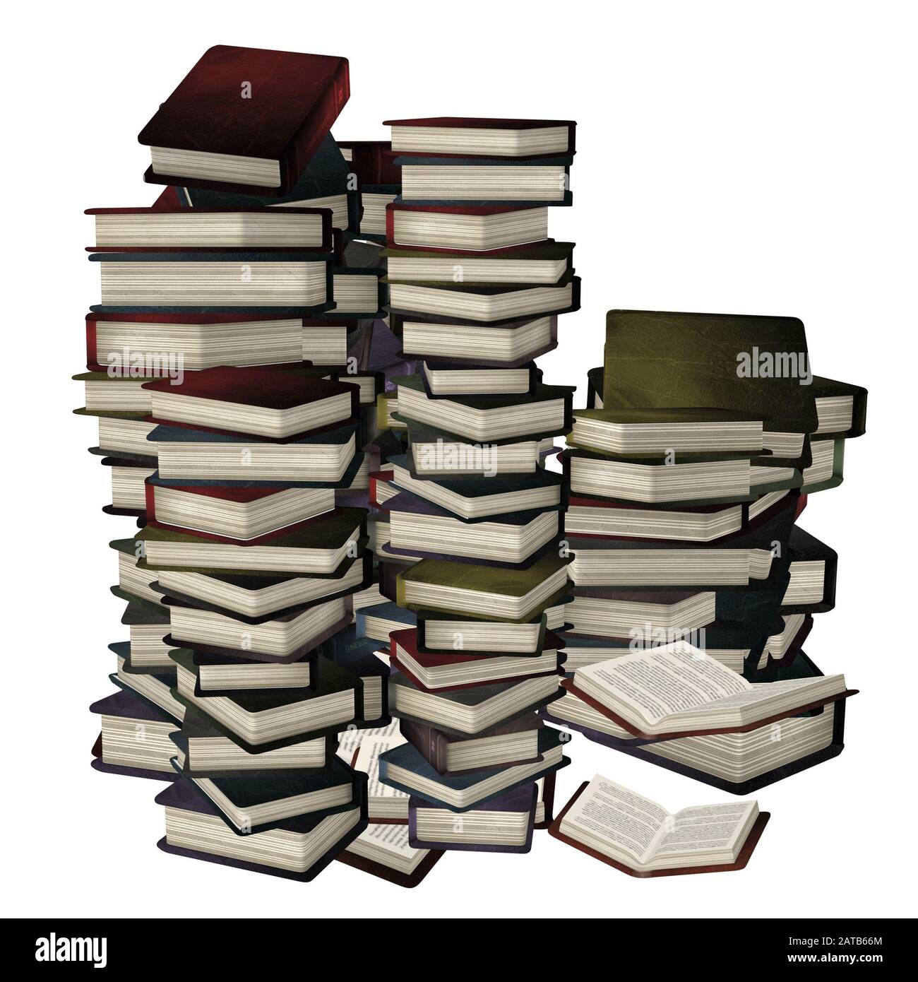 Old books in a stack, 3d digitally rendered illustration Stock Photo ...