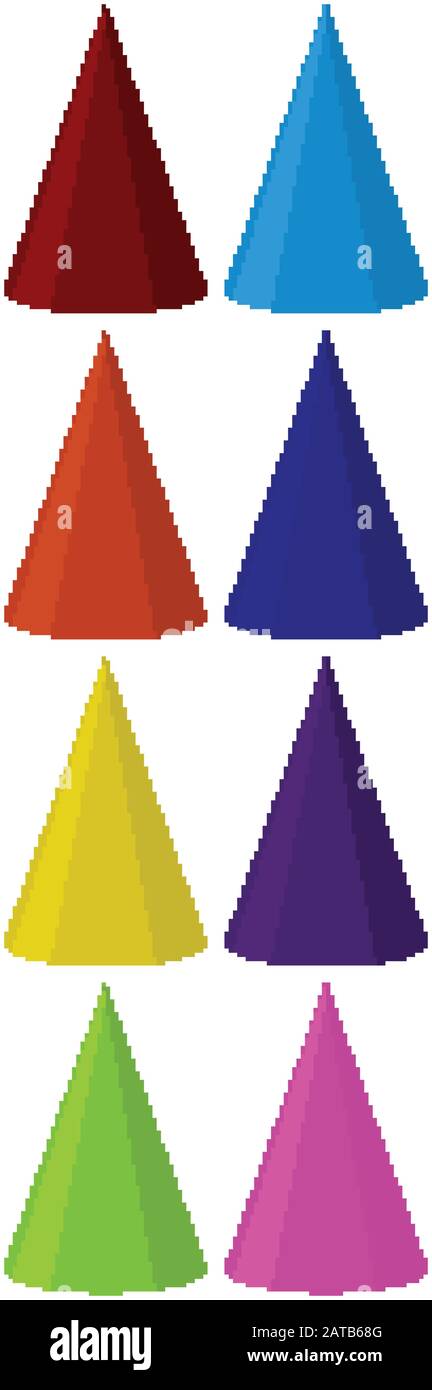 Set of different colors cones illustration Stock Vector Image & Art - Alamy