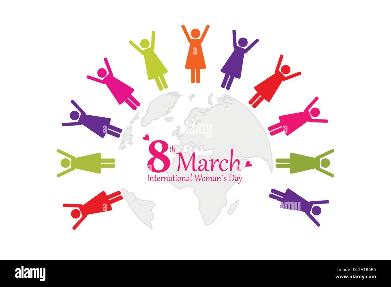 International Womens Day 8th March Women Around The World Pictogram