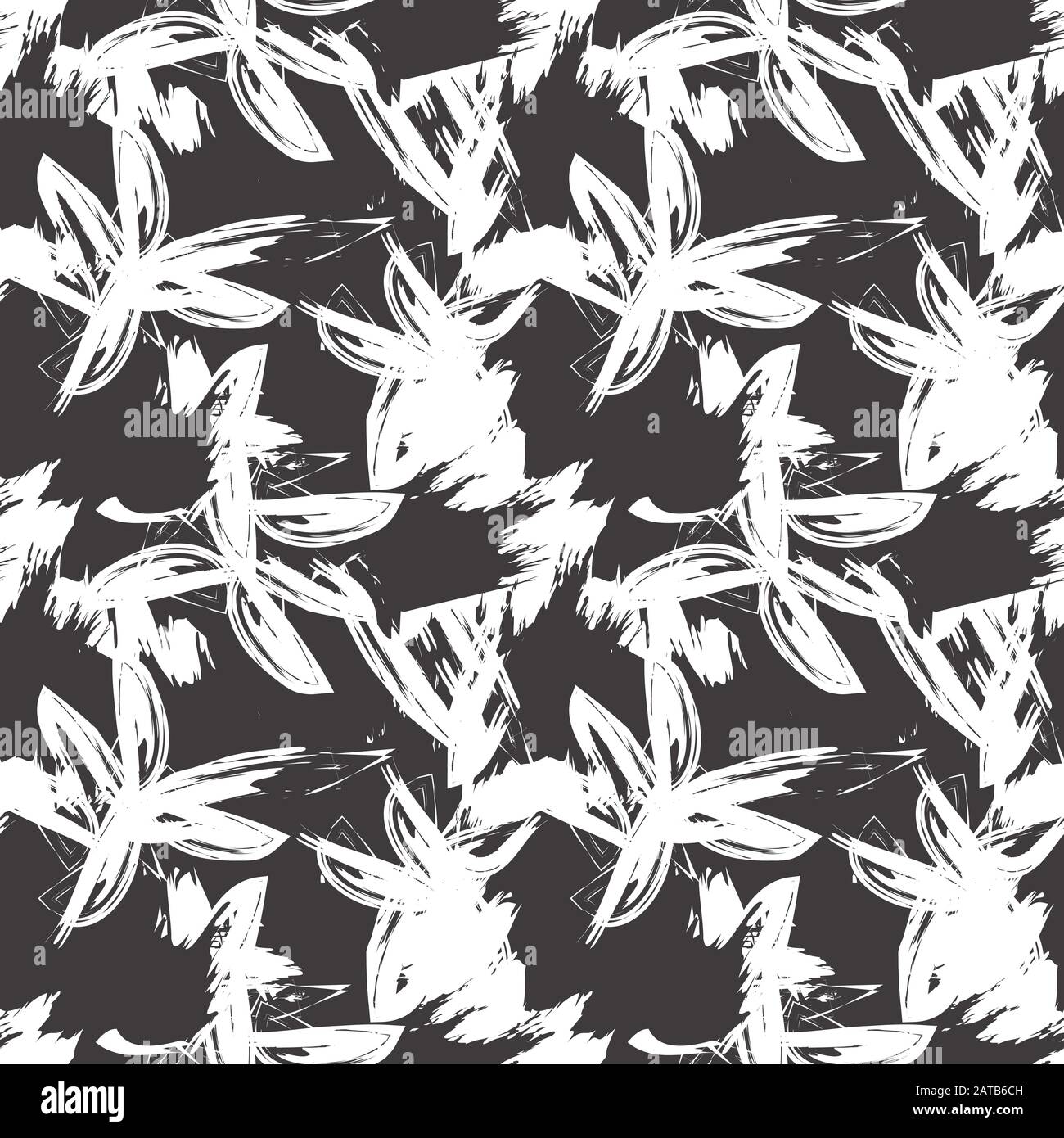 Abstract Brush Strokes Floral Seamless Pattern - This brushstroke ...