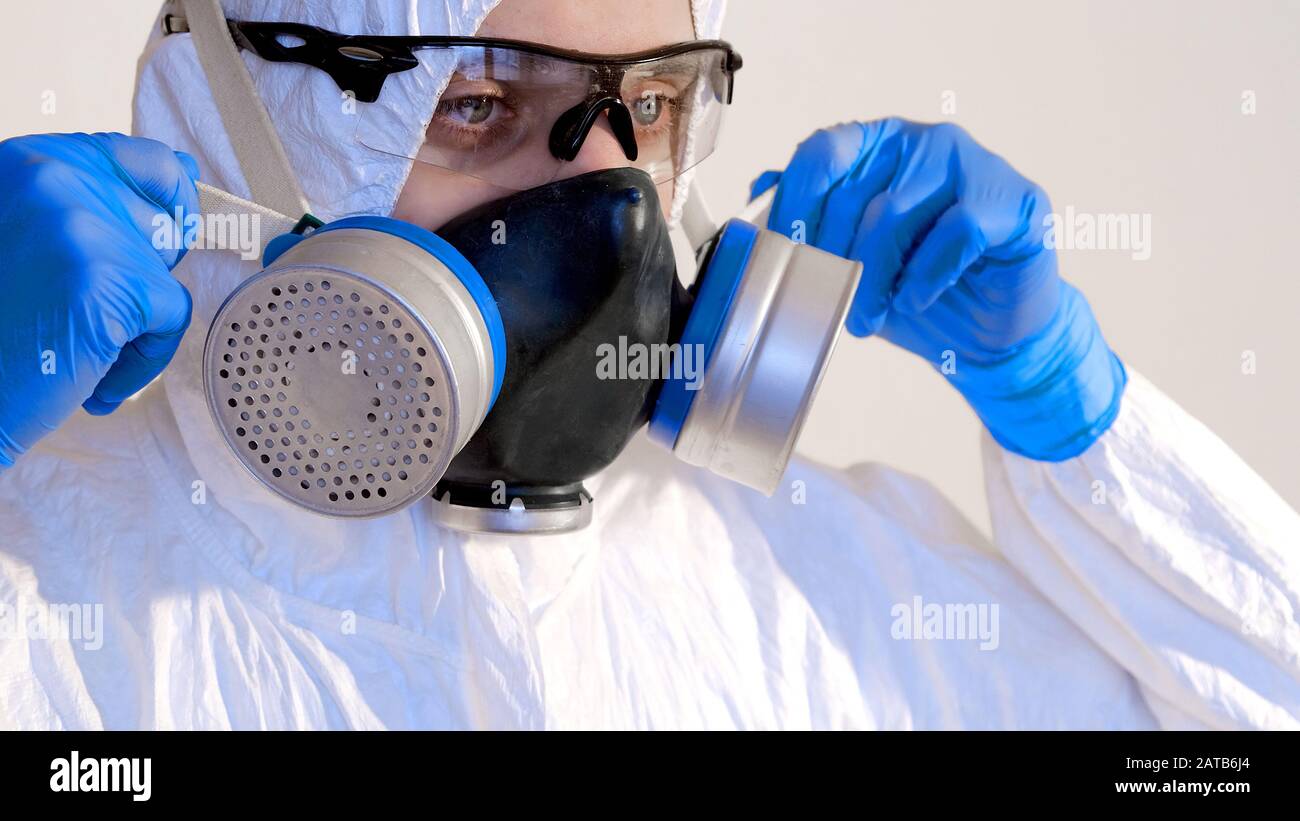 Bioterrorism. Outbreak of the epidemic. Virus. Elimination. Concept of ...