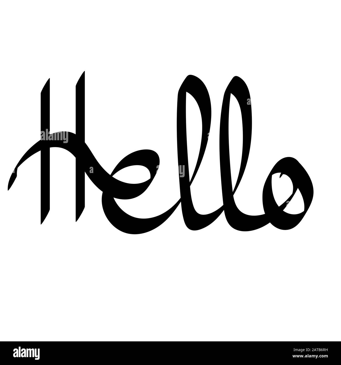 Hand lettering hello Cut Out Stock Images & Pictures - Alamy
