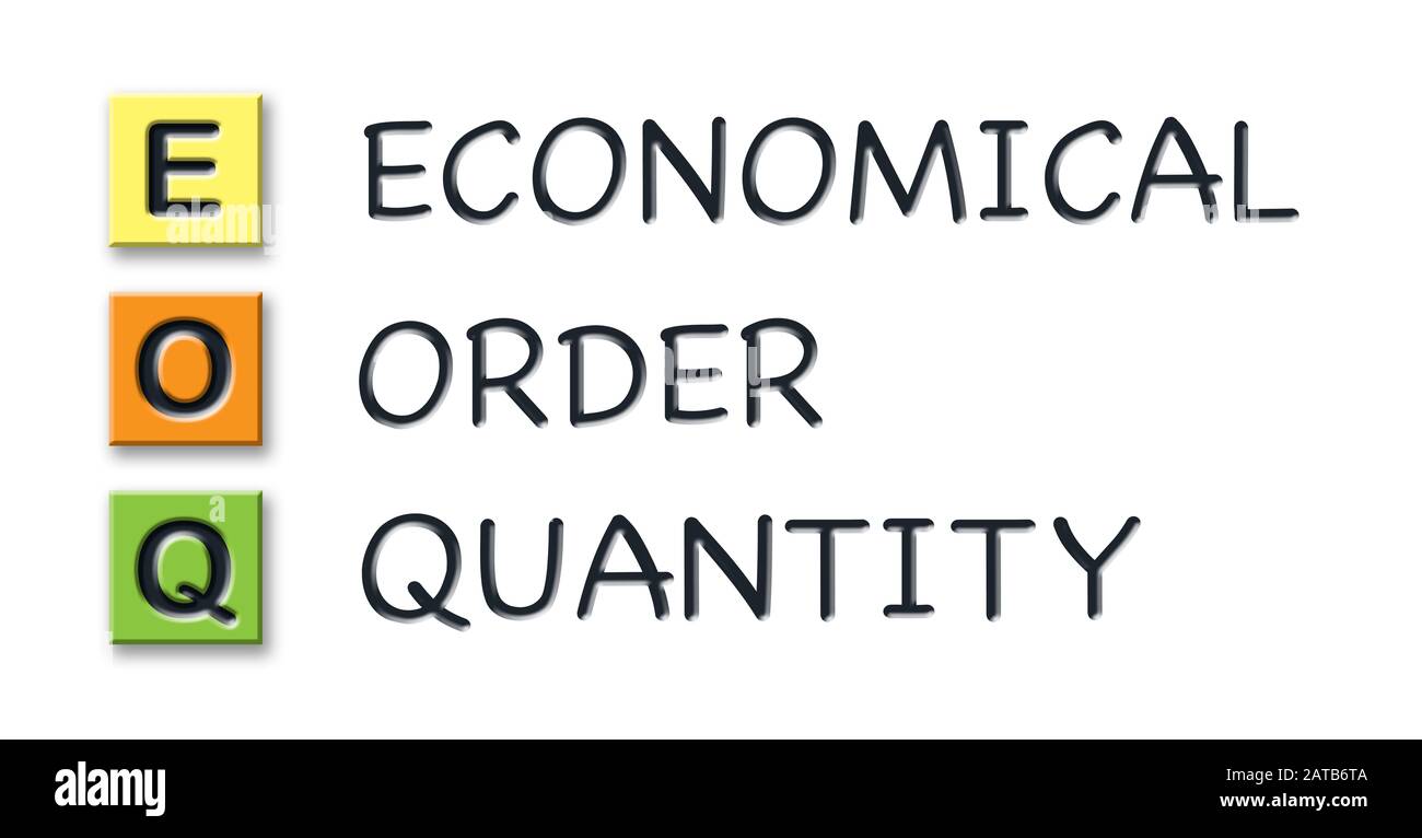 EOQ 3d initials in colored 3d cubes with 3d meaning Stock Photo - Alamy