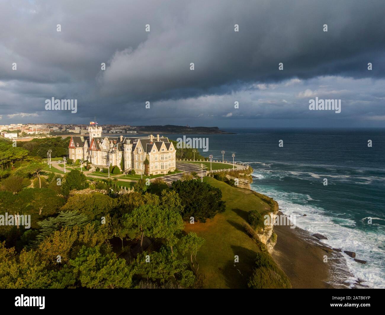 Aerial view of the Magdalena Palace in Santander Stock Photo - Alamy