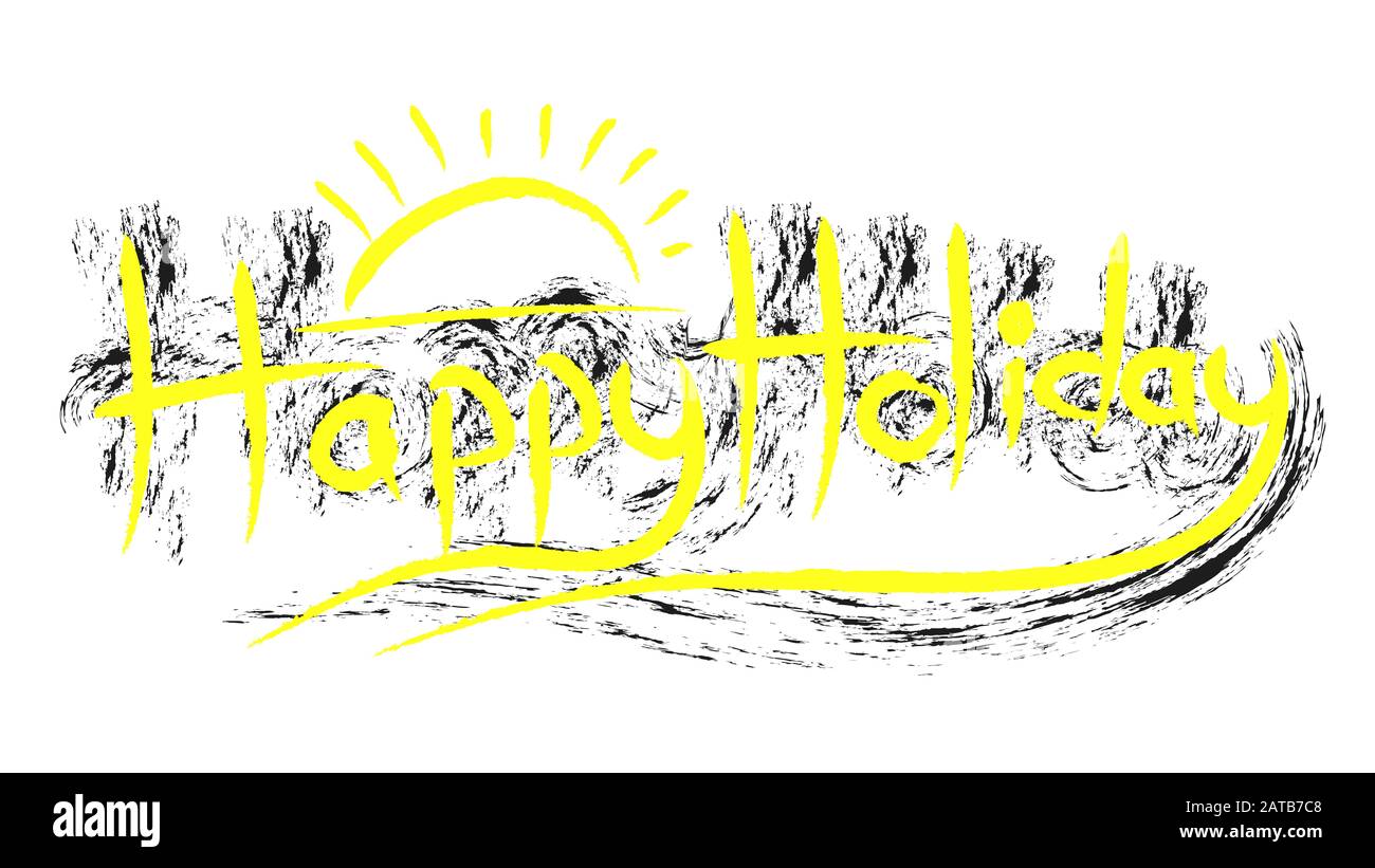 Hand writing sign vacation Cut Out Stock Images & Pictures - Alamy