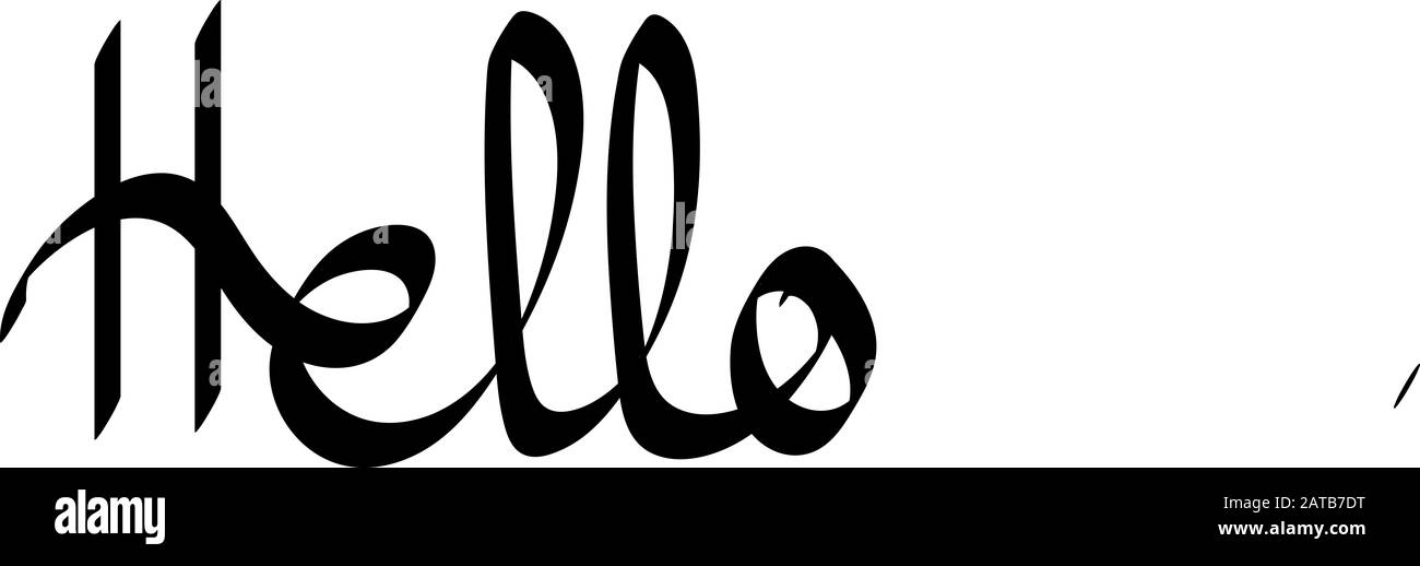 Hand lettering hello Cut Out Stock Images & Pictures - Alamy