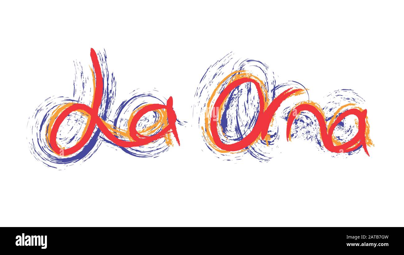 La orna means hello in tahiti language. Hand writing with tahiti flag ...