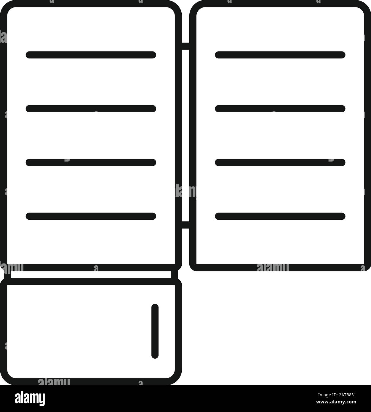 Kitchen fridge icon. Outline kitchen fridge vector icon for web design ...